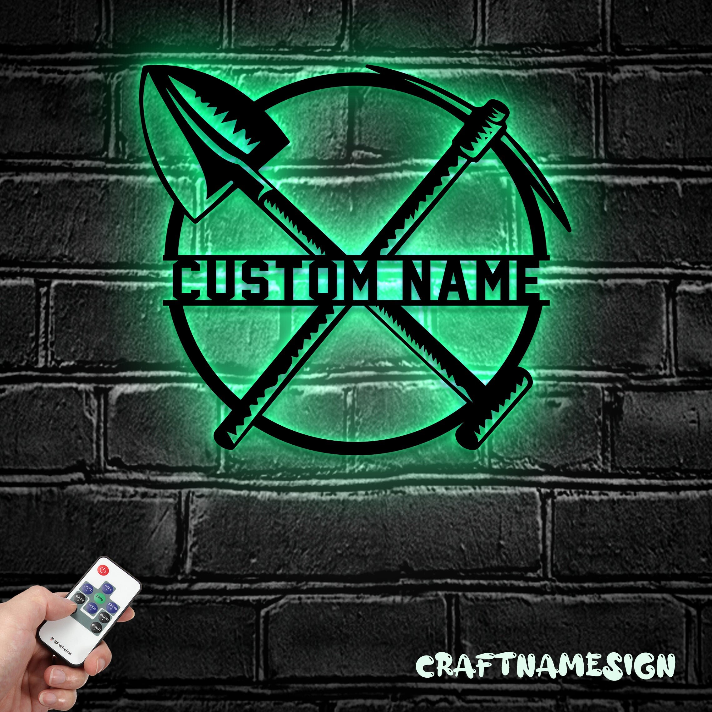 Custom Coal Mining Metal Wall Art Led Light Personalized Miner Name ...