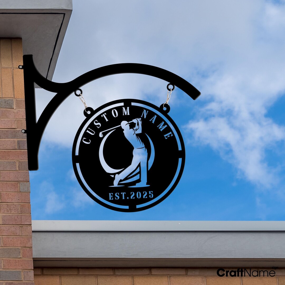 Personalized Golf Shop Steel Sign, Laser Cut Outdoor Golf Club ...