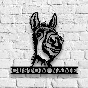Custom Funny Donkey Farmhouse Metal Wall Art LED Light - Etsy