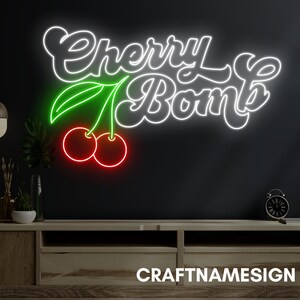 Cherry Bomb Led Sign, Bomb Cherry Neon Sign, Custom Neon Sign, Cherry ...