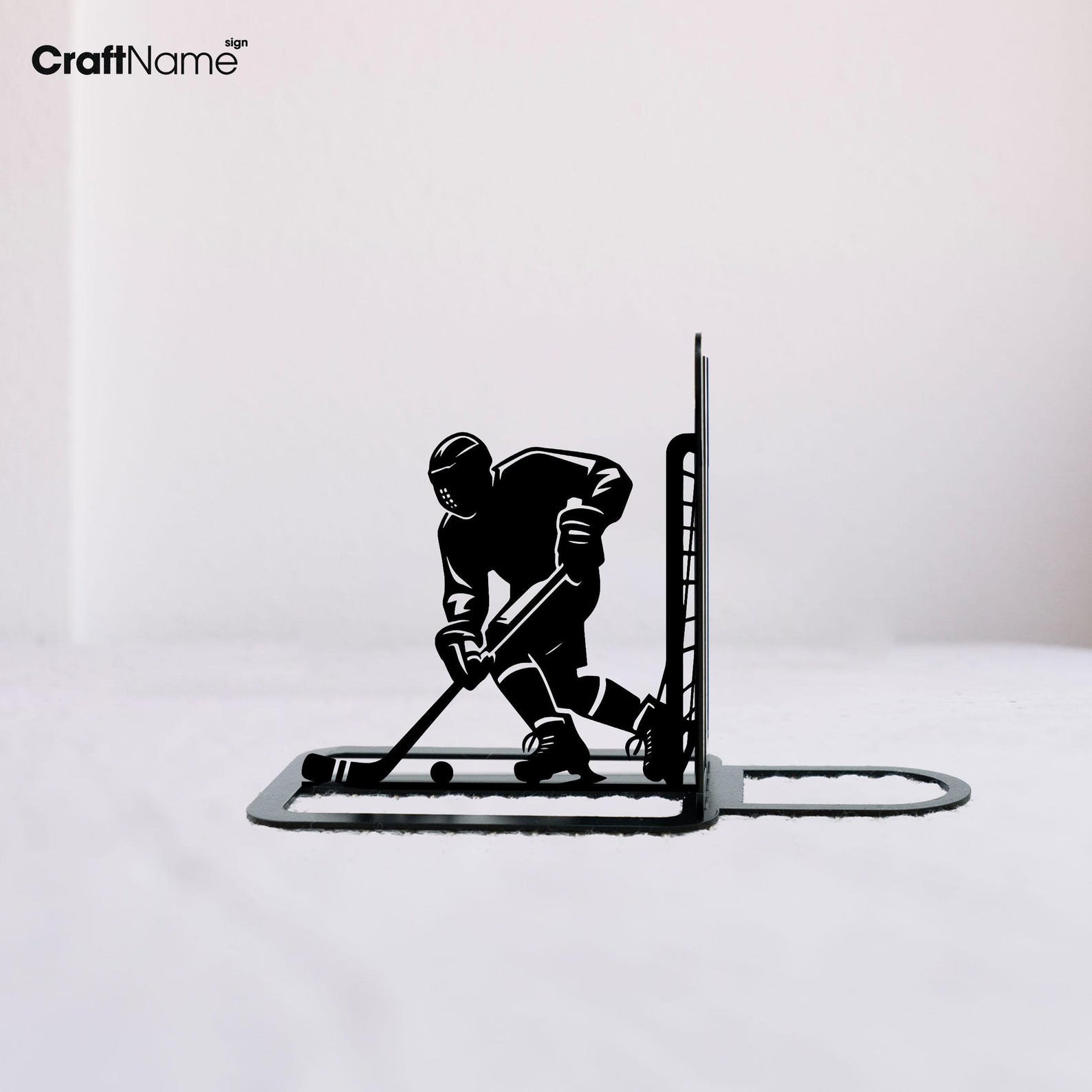 Custom Ice Hockey Metal Bookend for Office Decor, Personalized Ice ...