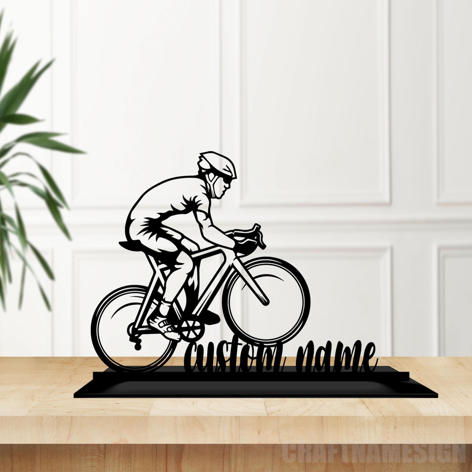 Custom Cycling Metal Office Table Decoration, Personalized Cyclist ...