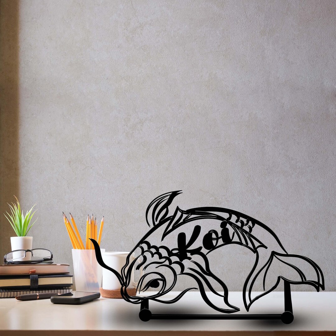 Custom Koi Fish Metal Desk Decoration, Personalized Koi Fish Metal ...