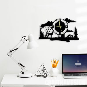 Meadows Deer DIY Wall Clock, Wall Clock Unique for Home Decor and Wall ...