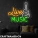 Live Music Led Sign, Guitar Neon Sign, Custom Neon Sign, Guitar Shop ...