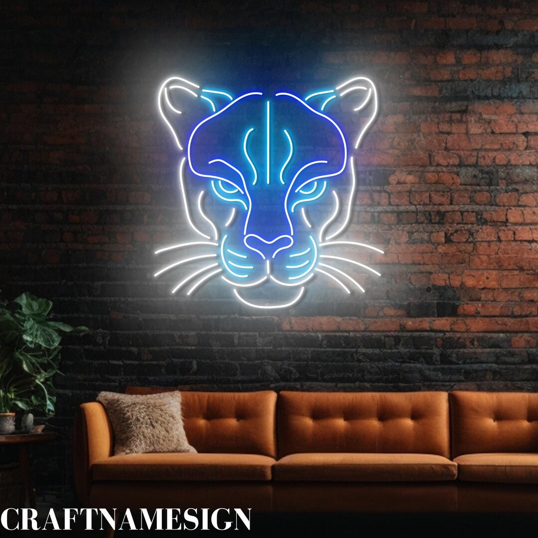 Panther Face Neon Sign, Panther Led Sign, Custom Neon Sign, Panther ...