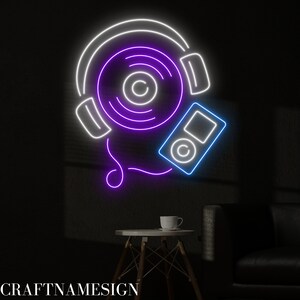 MP3 Player Neon Sign, MP3 Player Led Sign, Custom Neon Sign, MP3 Record ...