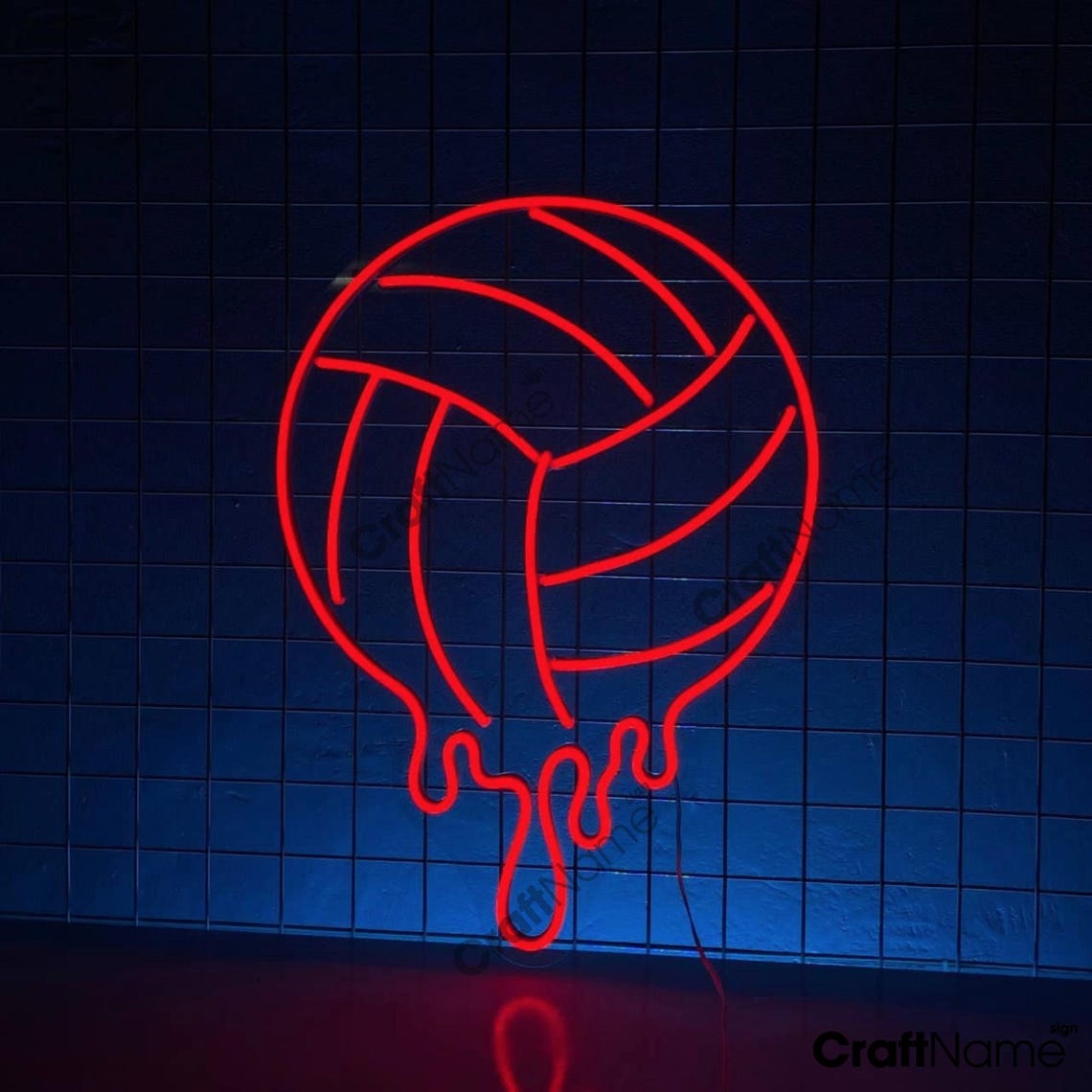 Melting Volleyball Ball Neon Sign, Volleyball Led Sign, Custom Neon Led ...