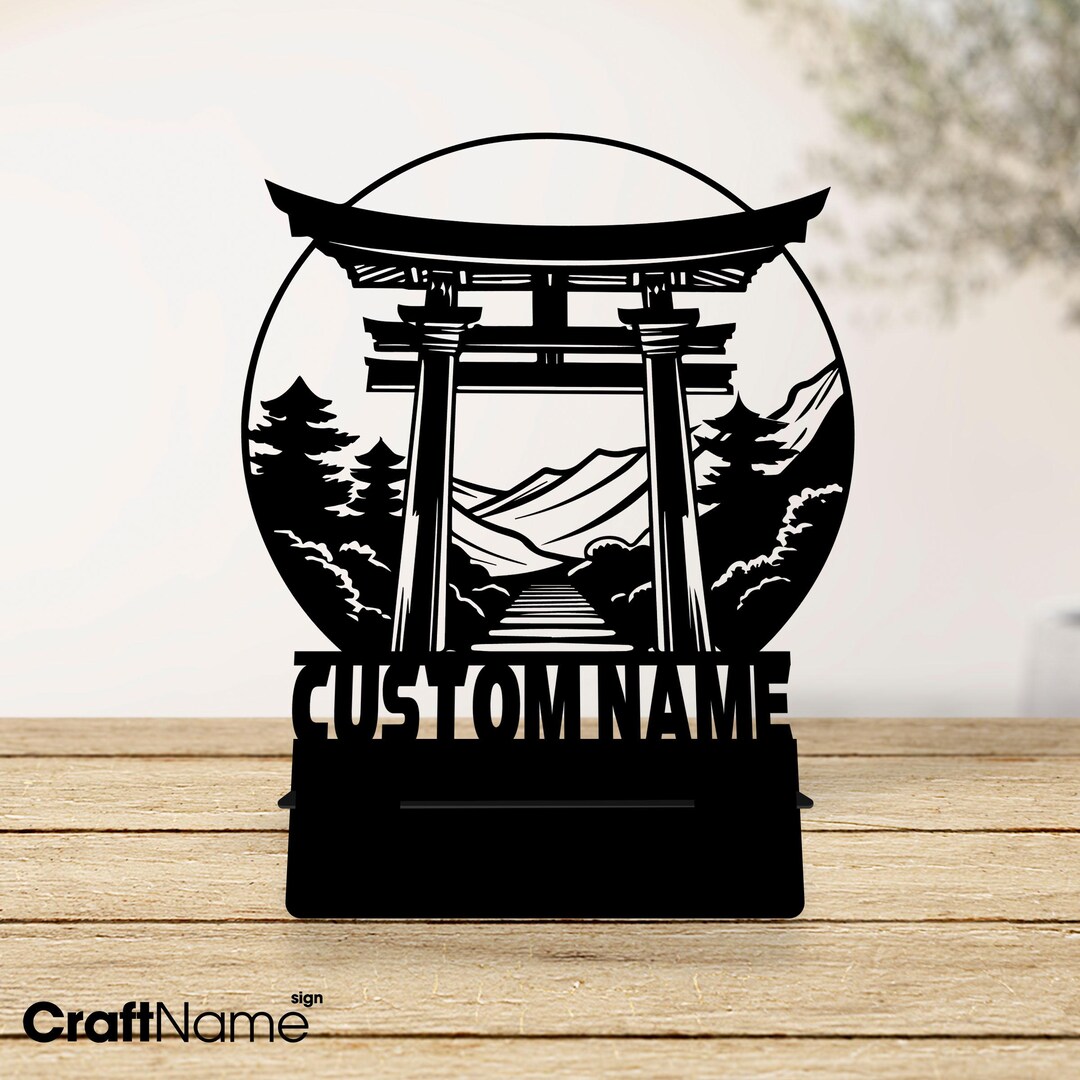 Custom Japanese Torii Gate Metal Cell Phone Desk Holder, Torii Gate ...