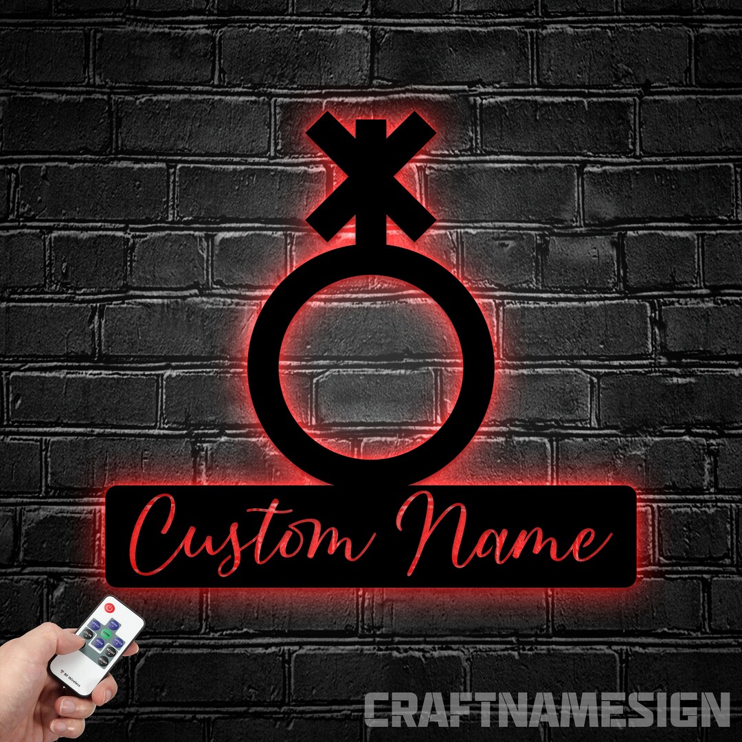 Personalized Genderqueer Symbols Metal Sign Wedding Sign, LGBT Couple ...