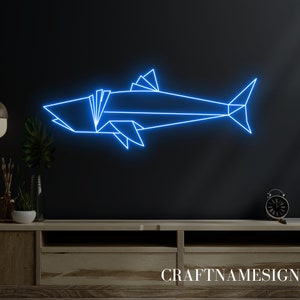 Shark Geometric Neon Sign, Shark Led Sign, Custom Neon Sign, Shark ...