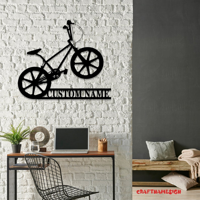 Custom BMX Bike Metal Wall Art LED Light Personalized - Etsy