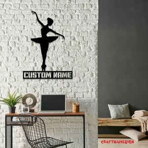 Custom Ballerina Dance Metal Wall Art LED Light - Personalized Girl ...