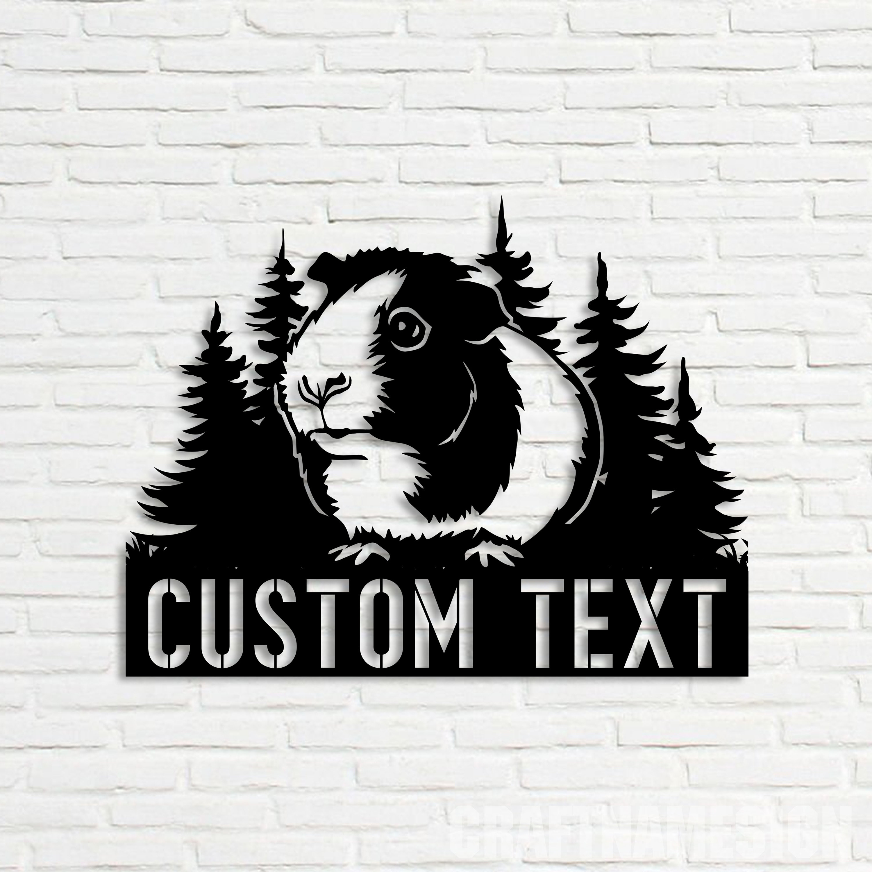 Personalized Guinea Pig Metal Wall Art LED Light, Custom Guinea Pig ...