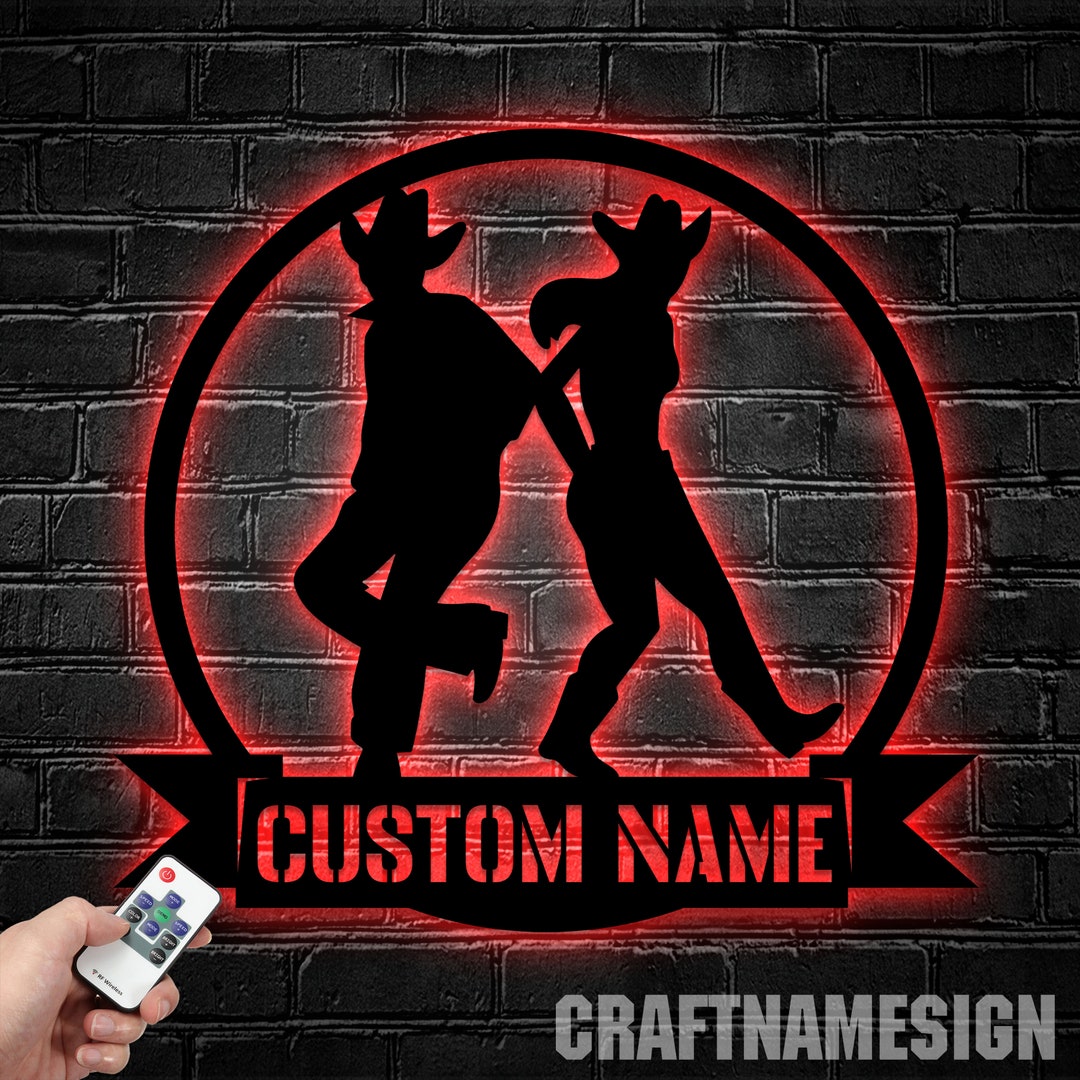 Personalized Couple Dancing Metal Wall Art Led Light, Couple Metal Sign ...