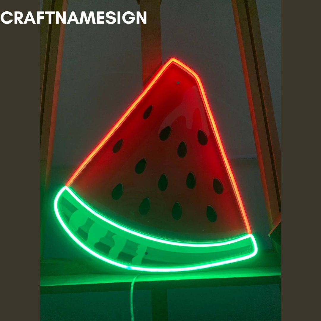 Watermelon Neon Acrylic Print Sign, Watermelon Led Sign, Custom Neon ...