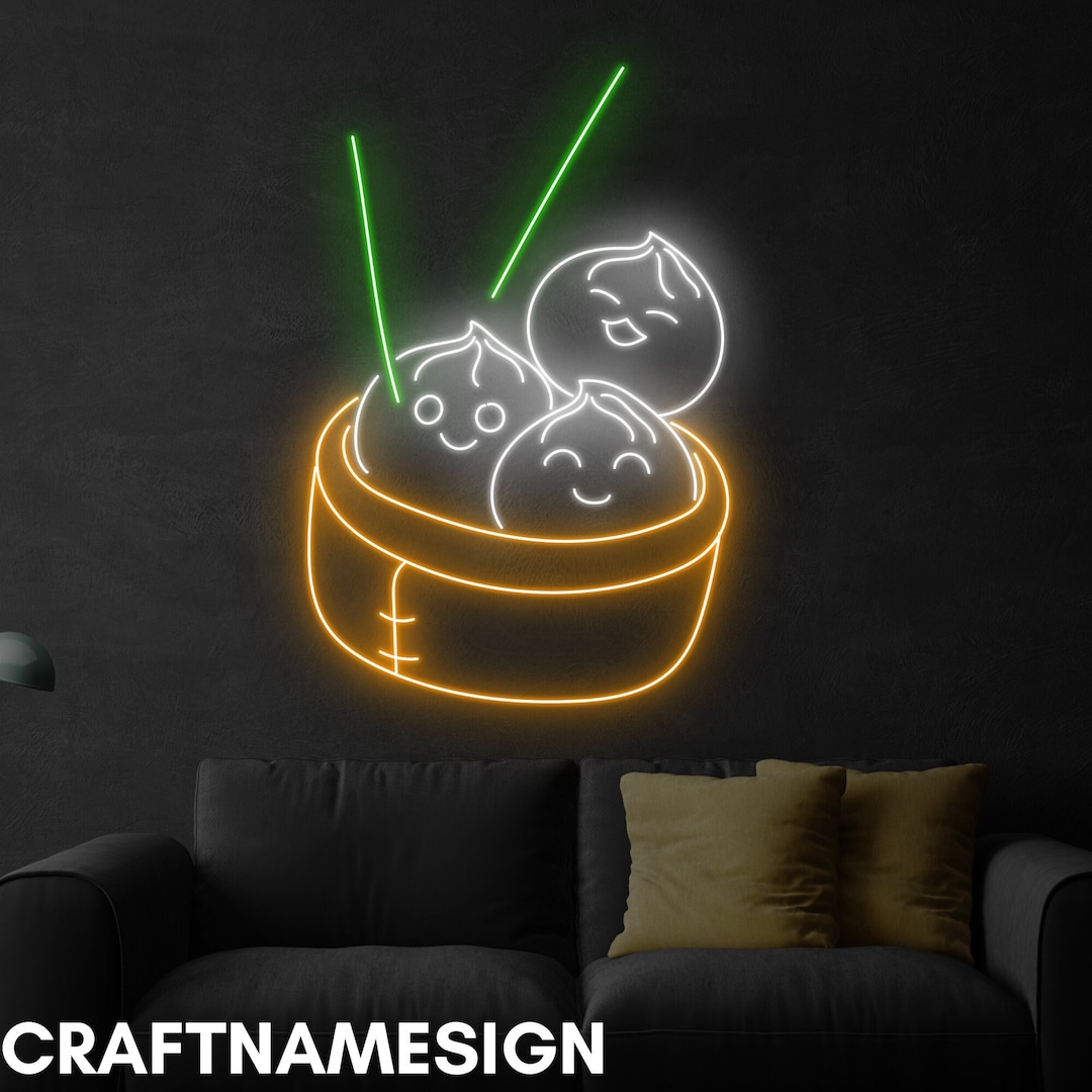 Dumpling Neon Sign, Dimsum Led Sign, Custom Neon Sign, Dumpling ...