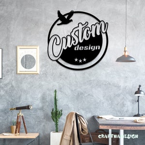 Custom Logo Design Metal Wall Art LED Light - Personalized Business ...