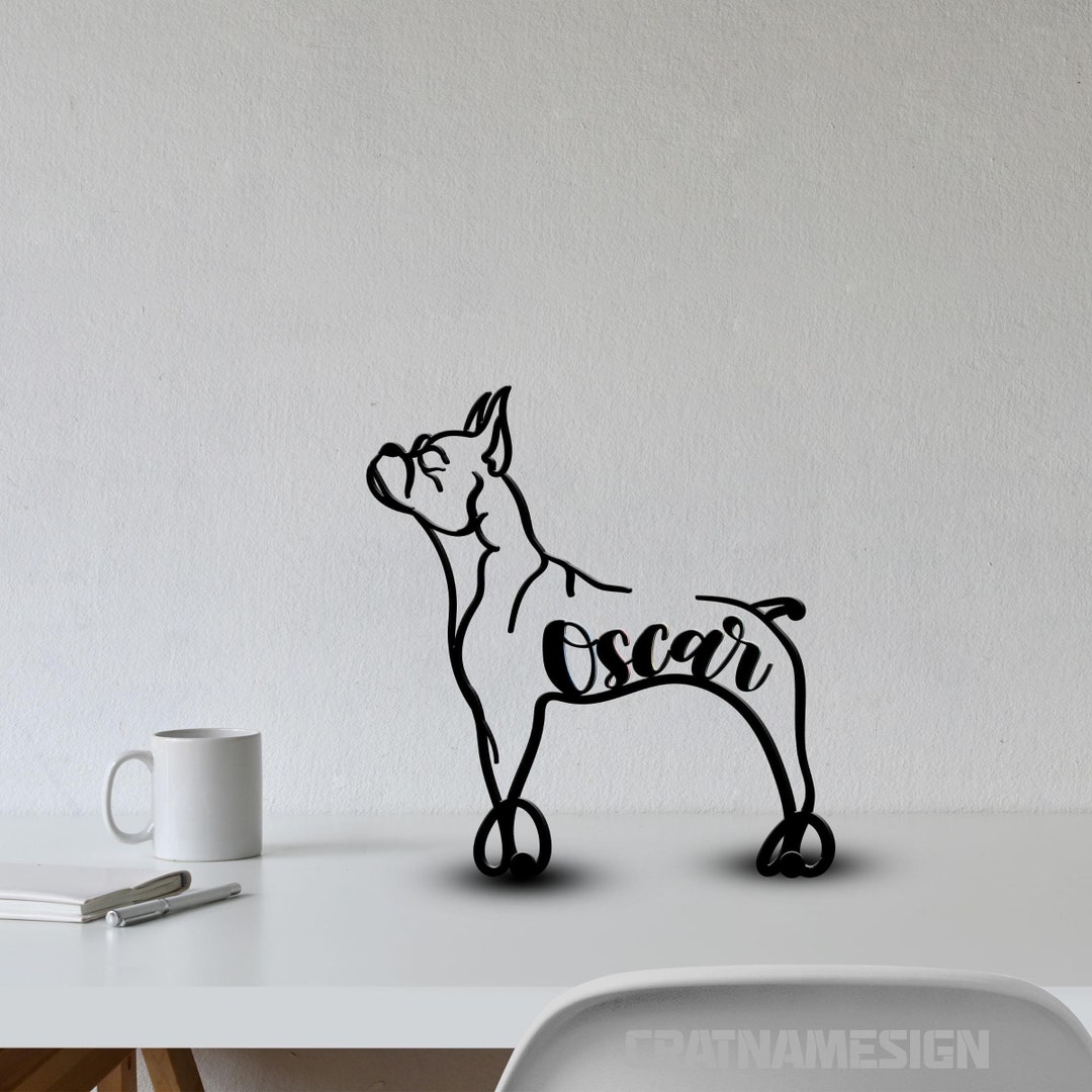 Personalized Boxer Dog Metal Desk Decoration, Custom Boxer Dog Metal ...