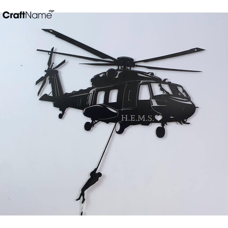 Custom Helicopter Metal Wall Art LED Light, Personalized Helicopter ...