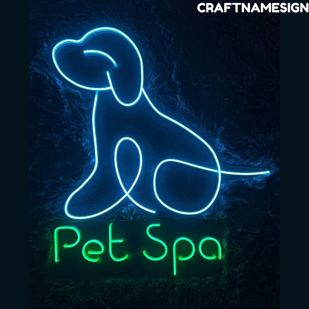 Pet Spa Neon Sign, Dog & Cat Spa Led Sign, Custom Neon Sign for Pet ...