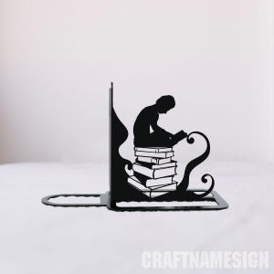 Custom Bookend Reading Book Metal Table Decor, Personalized Name Book ...