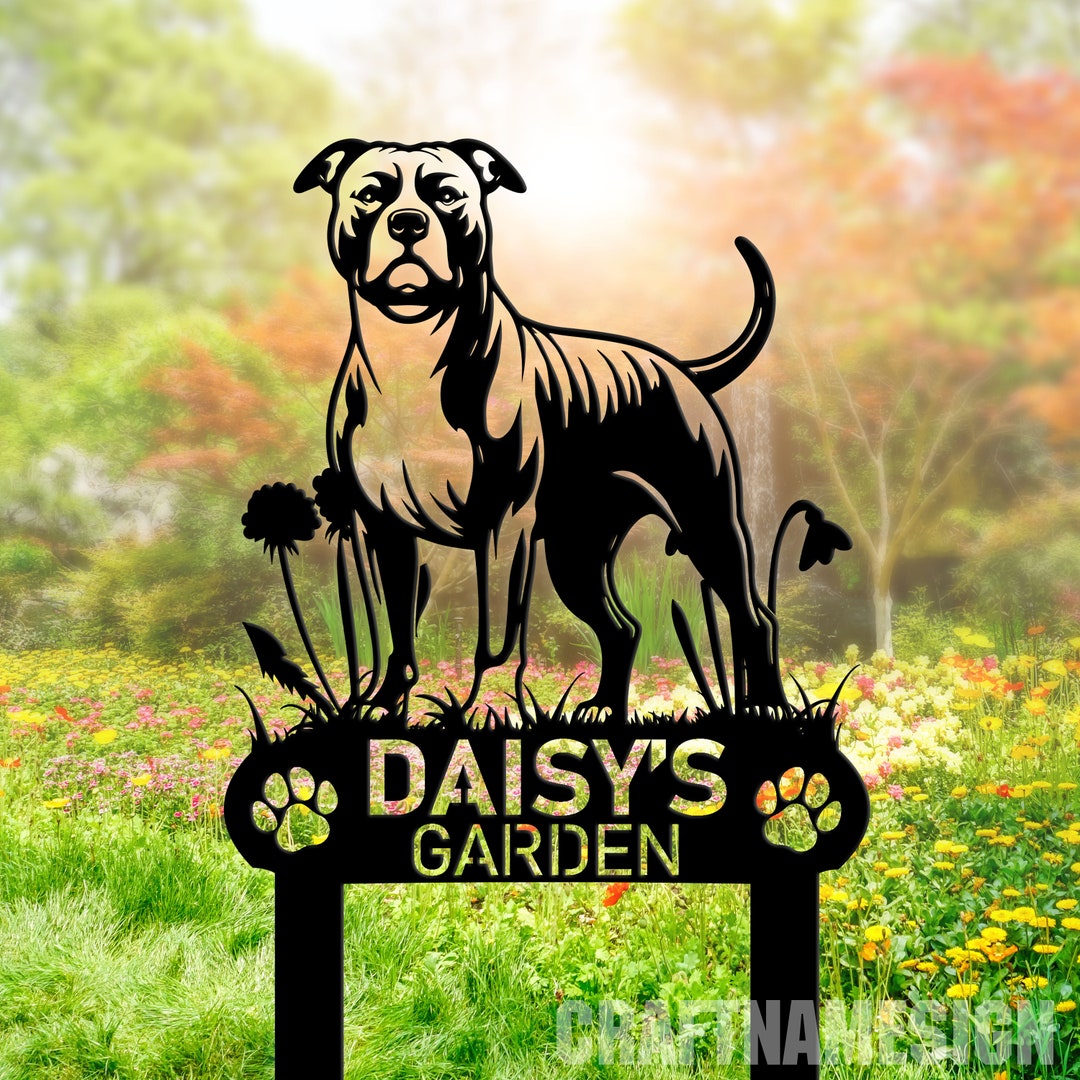 Custom American Bulldog Memorial Stake, Bulldog Memorial Plaque With ...