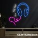 Headphone Music Note Neon Sign, Headphone Led Sign, Custom Neon Sign ...