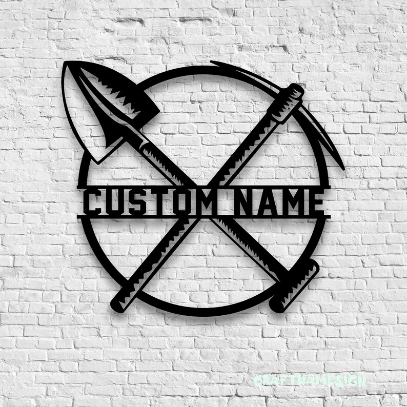Custom Coal Mining Metal Wall Art Led Light Personalized Miner Name ...