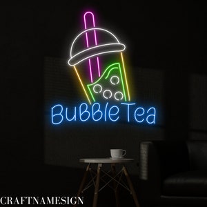 Bubble Tea Neon Sign, Bubble Tea Led Sign, Custom Neon Sign, Milk Tea ...