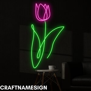 Tulip Flower Neon Sign, Tulip Flower Led Sign, Custom Neon Sign, Tulip ...
