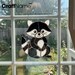 Raccoon Stained Glass Window Suncatcher, Handmade Glass Hanging Decor ...