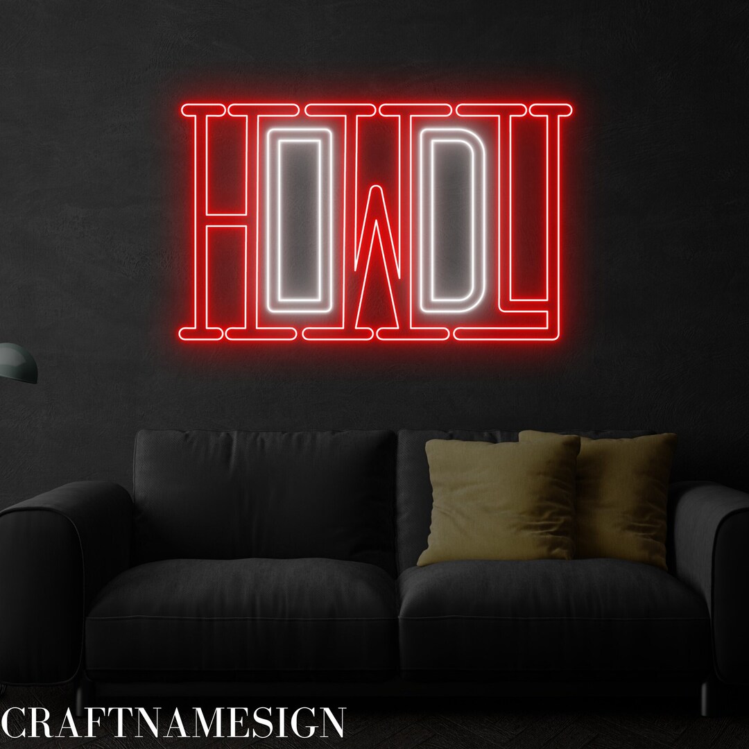 Howdy Neon Sign, Howdy Cowboy Led Sign, Custom Neon Sign, Texas Cowboy ...