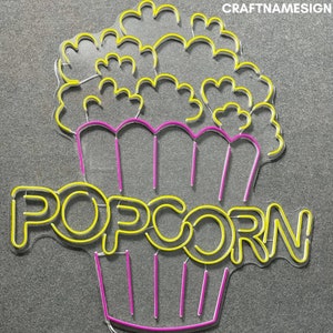Popcorn Bucket Neon Sign, Popcorn Bucket Led Sign, Custom Neon Sign ...
