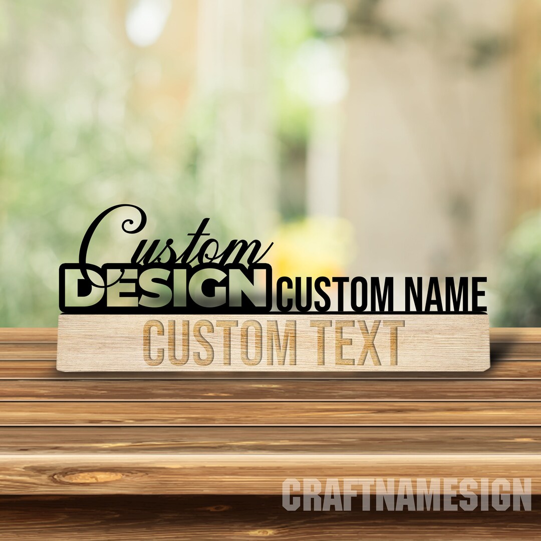 Custom Wooden Company Brand Logo Desk Name Plate, Metal Nameplate for ...