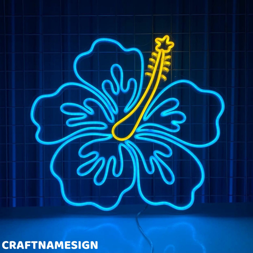 Hibiscus Flower Neon Sign, Hibiscus Flower Neon Sign, Custom Neon Sign ...