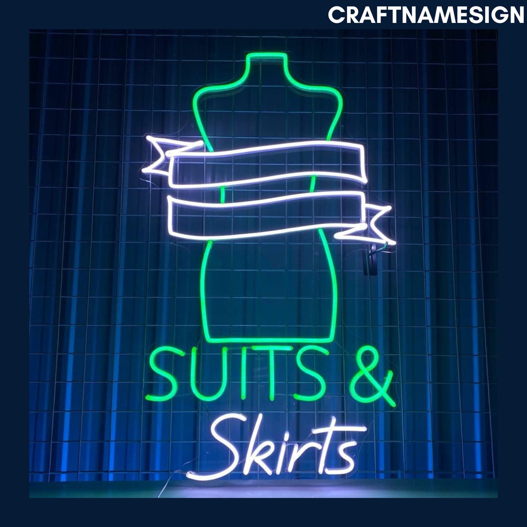 Suits and Skirts Neon Sign, Clothing Boutique Led Sign, Custom Tailor ...