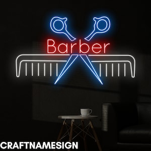 Barber Cut Shop Neon Sign, Barber Shop Led Sign, Custom Neon Sign, Hair ...