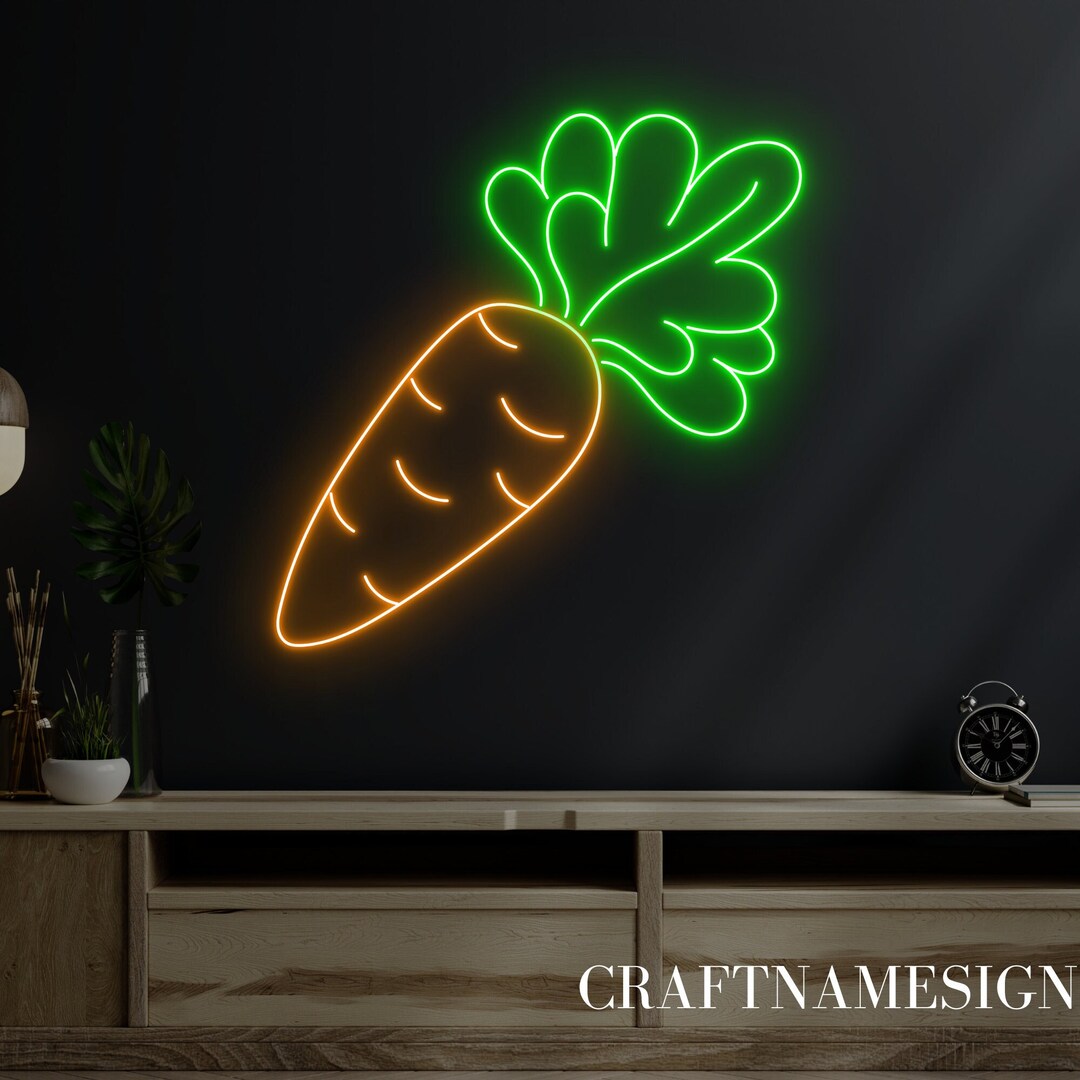 Carrot Neon Sign, Carrot Led Sign, Custom Neon Sign, Carrot Garden ...