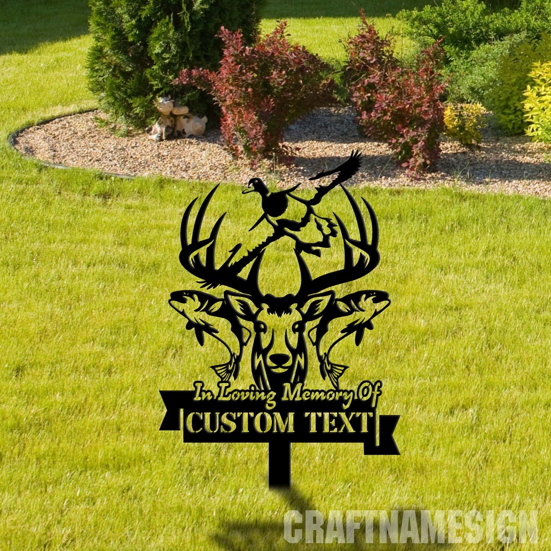 Custom Hunting Memorial Stake, Cemetery Stake, Grave Marker, Fishing ...