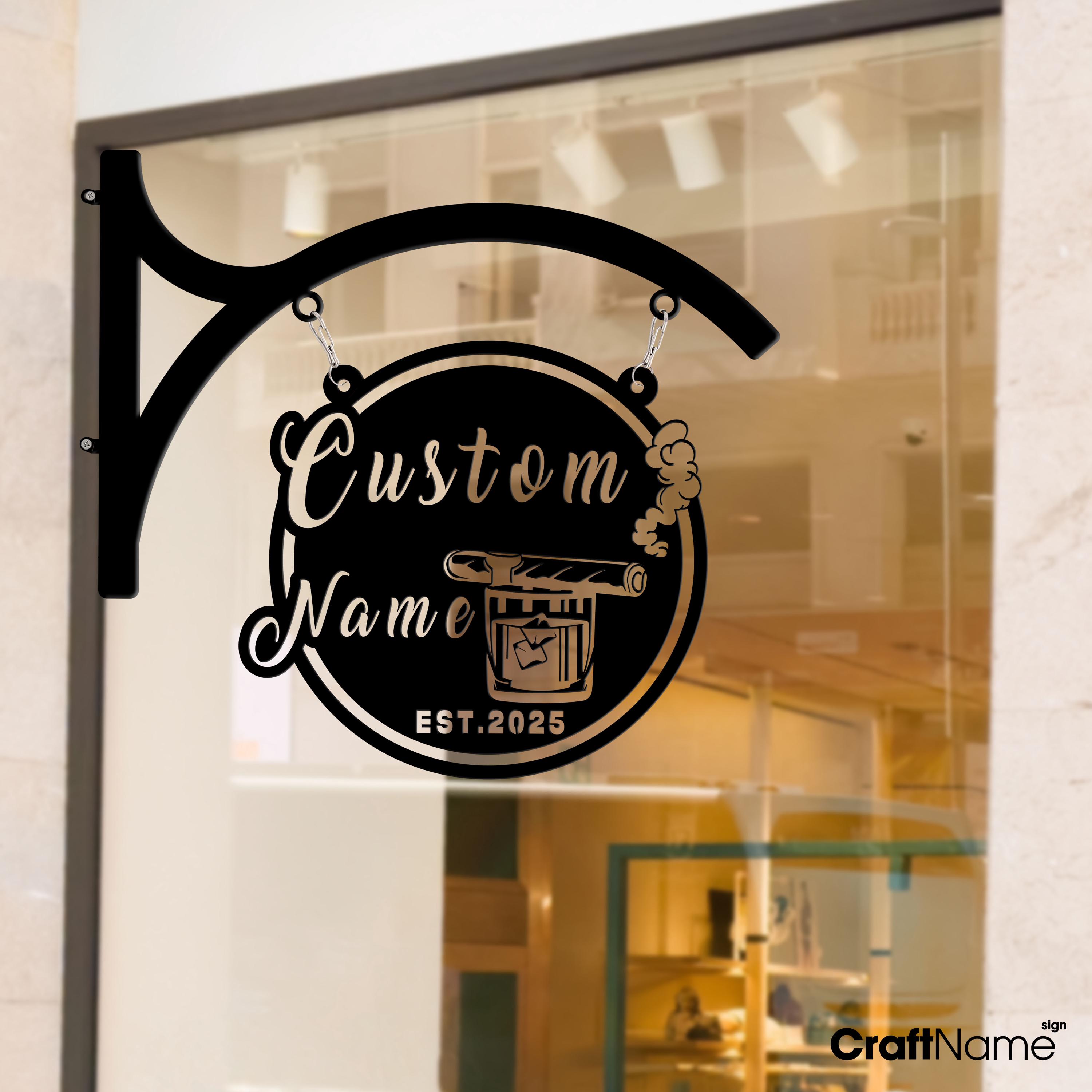 Personalized Bourbon Bar Metal Hanging Sign Outdoor Decor, Bourbon ...
