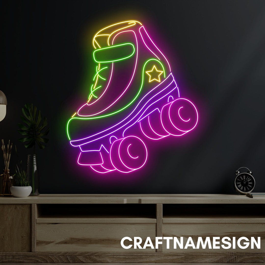 Roller Skates Led Sign, Roller Skates Neon Sign, Custom Neon Sign ...