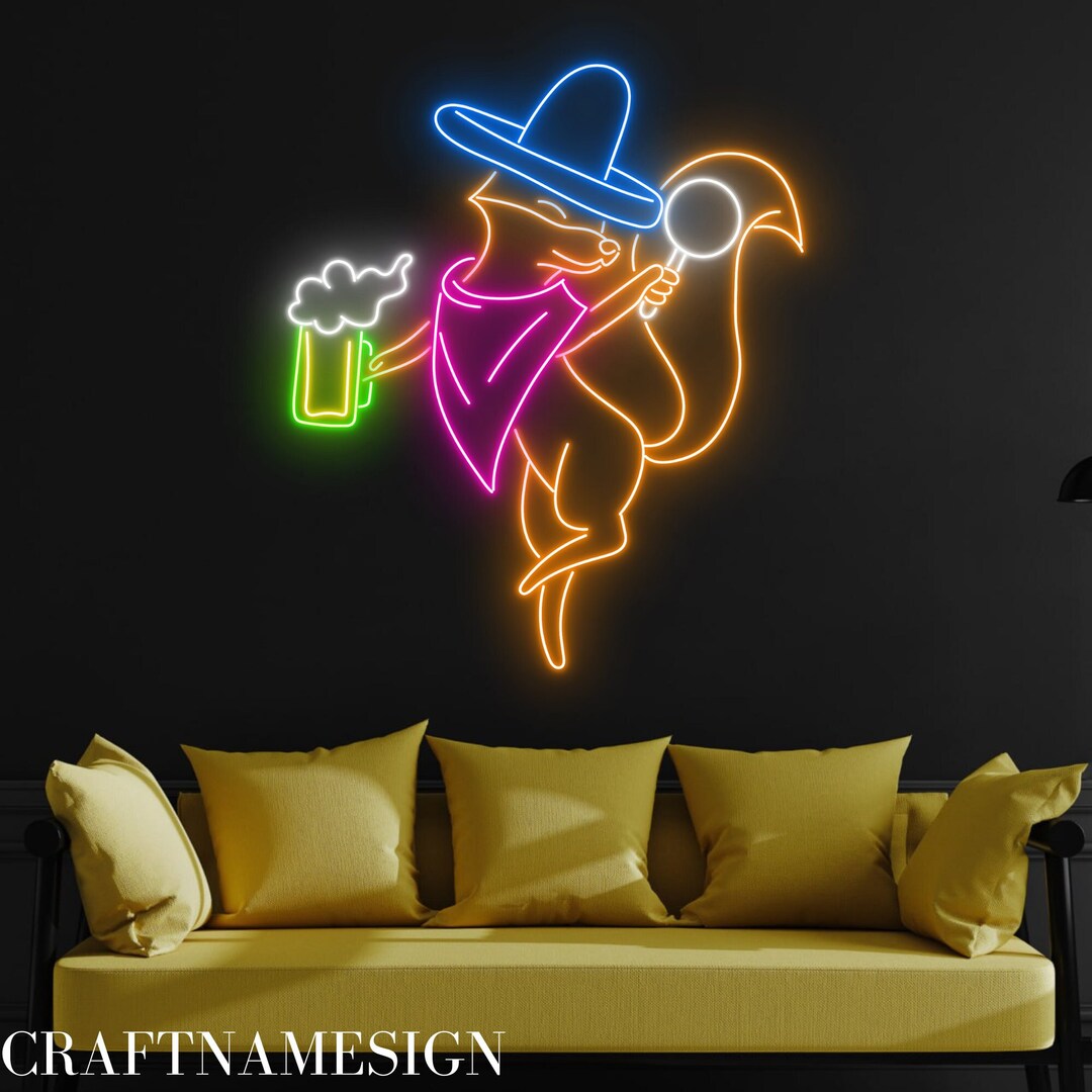 Fox Mexican Style Neon Sign, Fox Led Sign, Custom Neon Sign, Fox Lover ...