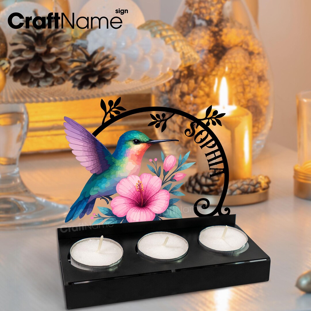 Custom Hummingbird Metal Stand for Candles, Modern Home Decor With ...