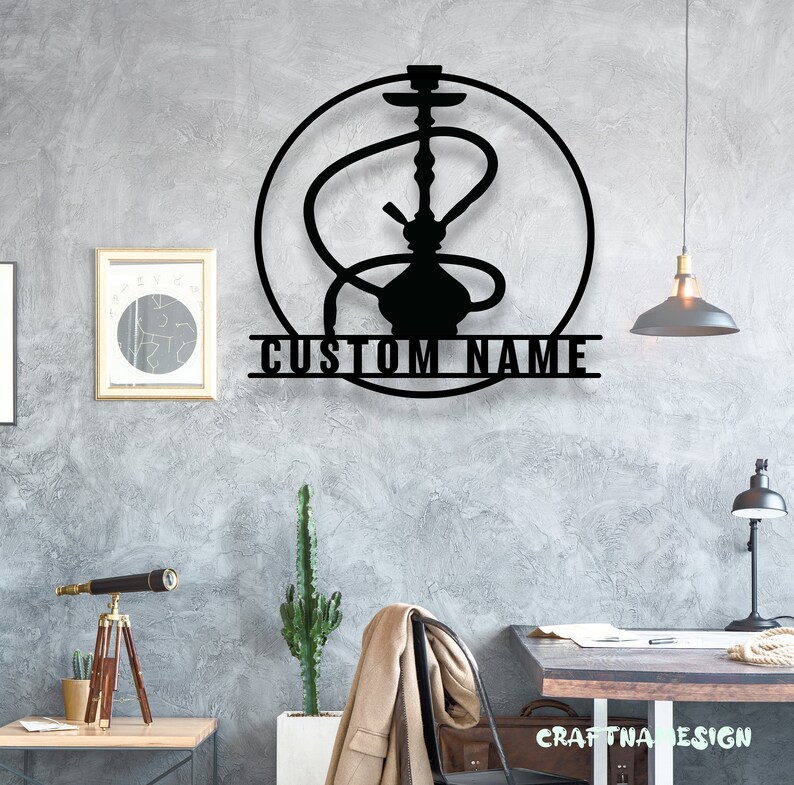 Custom Shisha Hookah Metal Wall Art LED Light personalized - Etsy