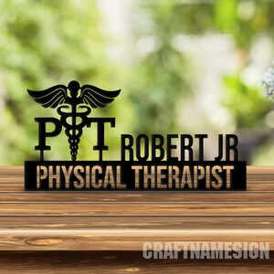 Custom Doctor of Physical Therapy Wooden Desk Name Plate, Physical ...