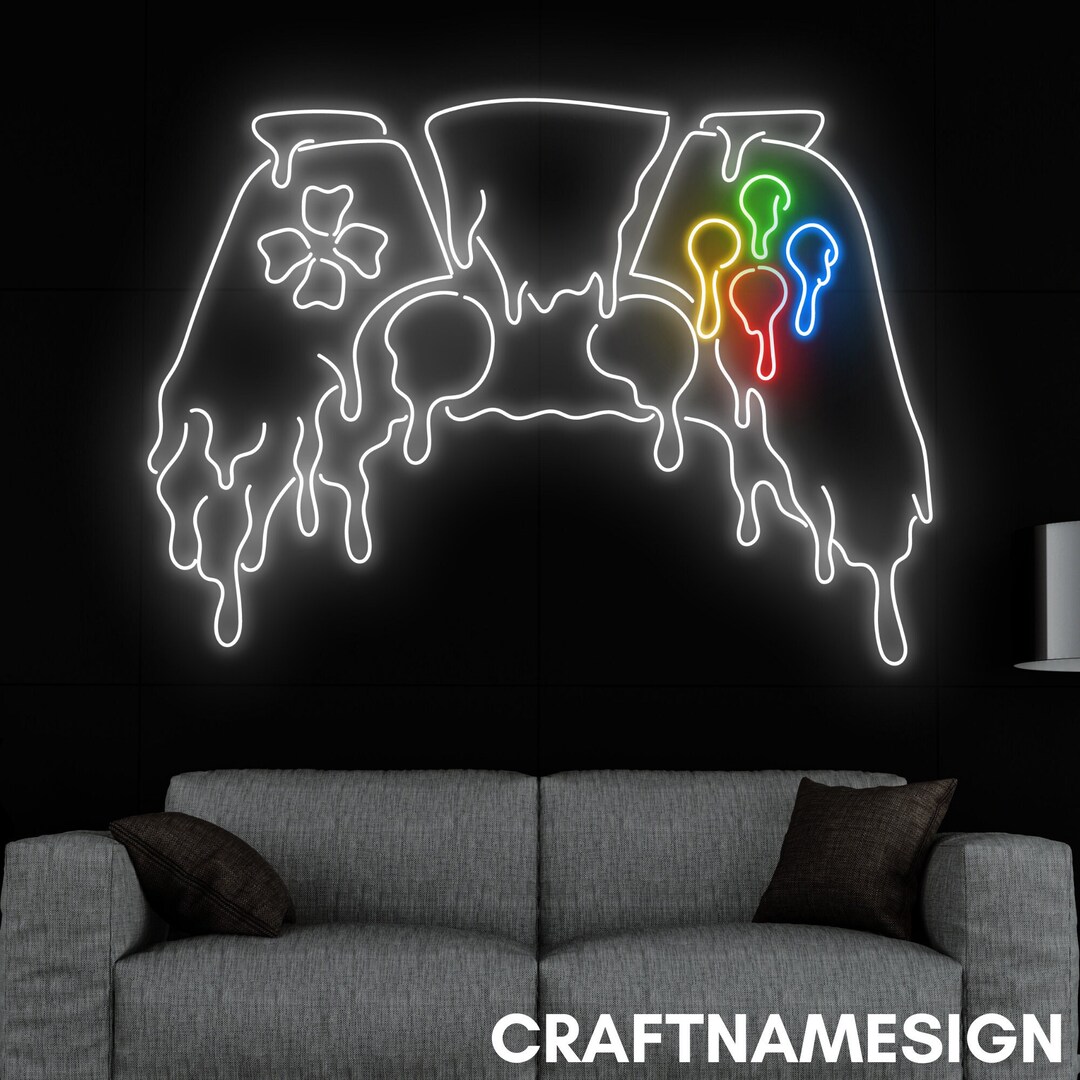 Dripping Game Controller Neon Sign, Game Controller Led Sign, Custom ...