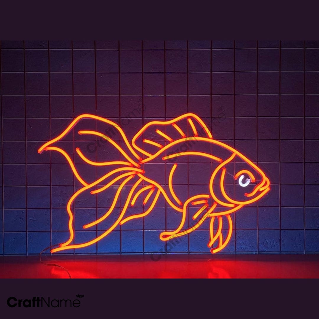 Goldfish Neon Sign for Goldfish Shop Wall Decor, Goldfish Led Sign ...