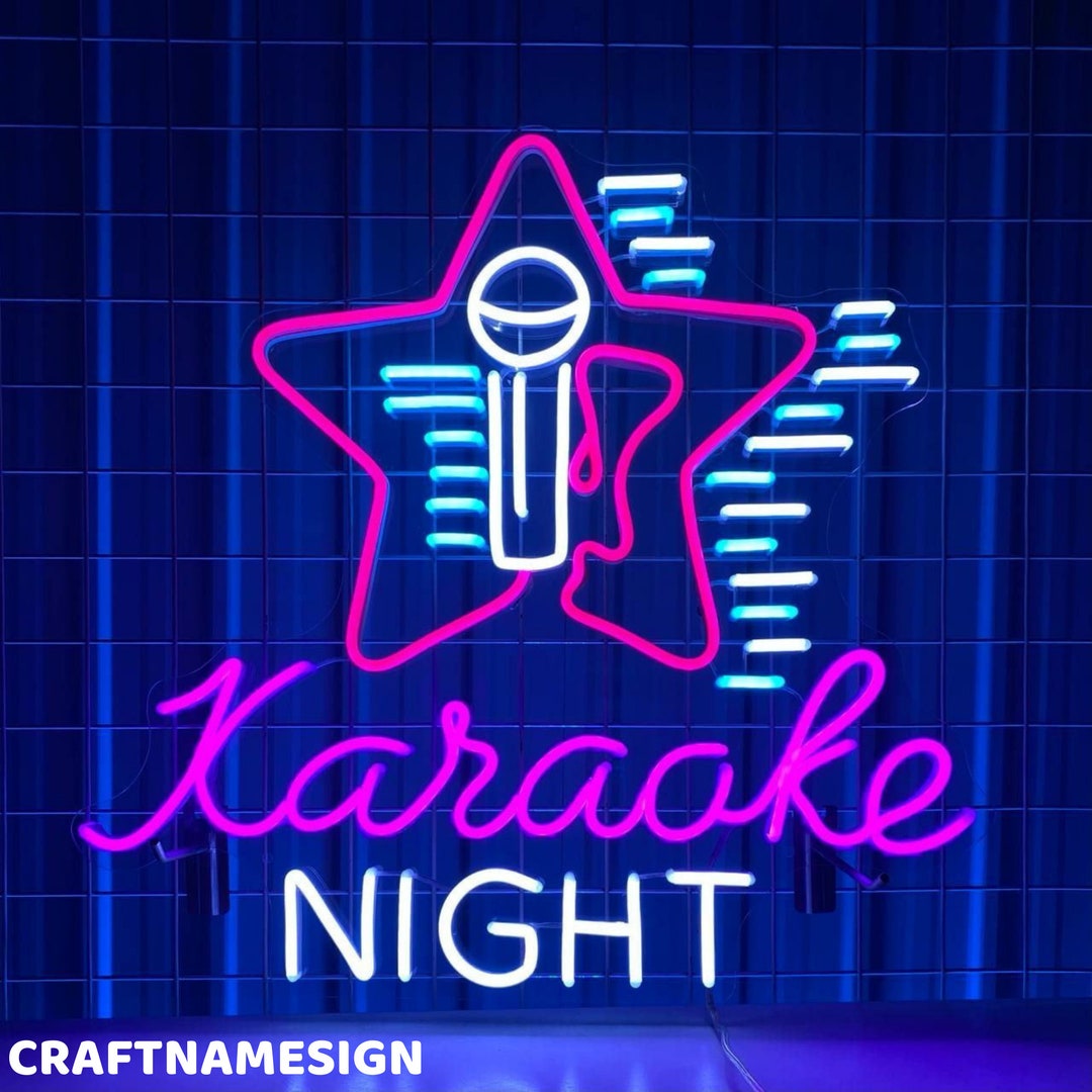 Karaoke Night Neon Sign, Karaoke Club Led Sign, Custom Neon Sign, Music ...