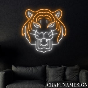 Tiger Neon Sign, Tiger Neon Sign, Custom Neon Sign, Man Cave Decor ...